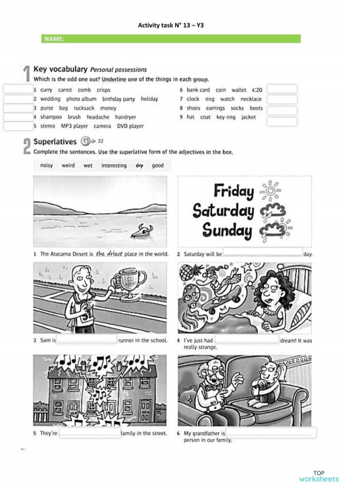 Y3-TASK 13. Interactive worksheet | TopWorksheets