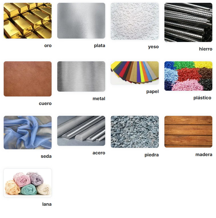 Materials vocabulary. Ficha interactiva | TopWorksheets