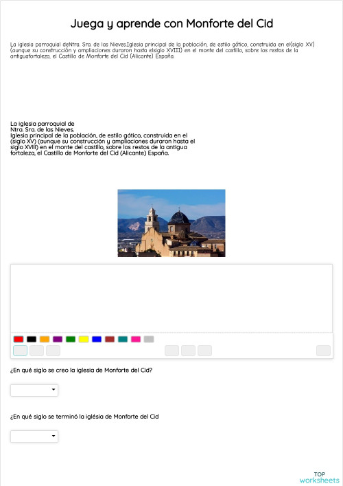 Historia de España: fichas interactivas y ejercicios online | TopWorksheets