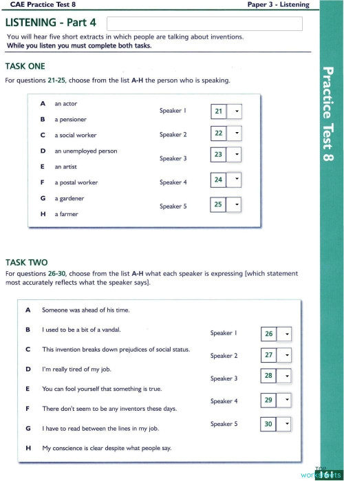 Listening - PART 4. Interactive worksheet | TopWorksheets