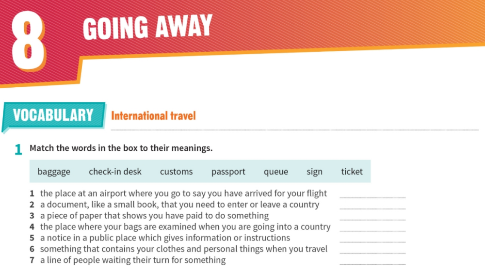 UNIT 8 VOCABULARY WORKBOOK. Interactive worksheet | TopWorksheets