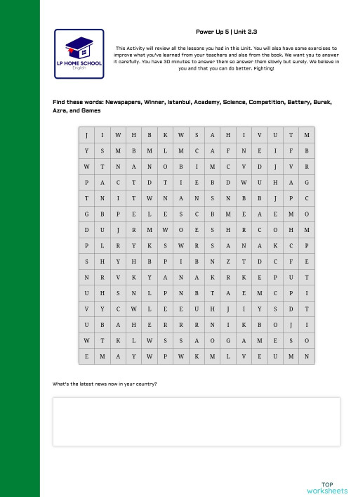 Power Up 5 | Unit 2.3. Interactive worksheet | TopWorksheets