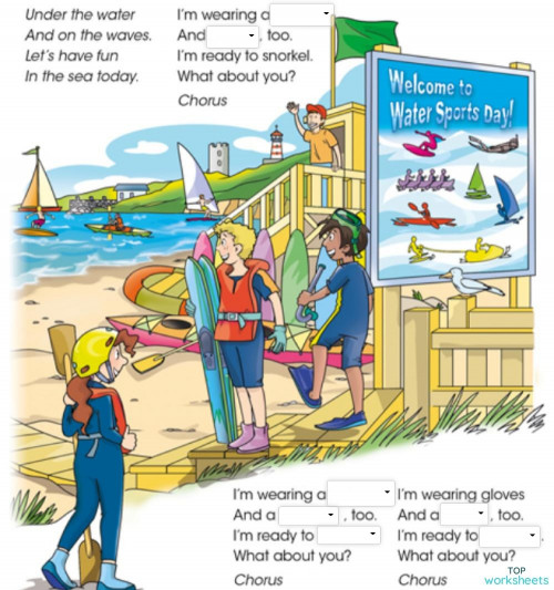 song water sports. Interactive worksheet | TopWorksheets