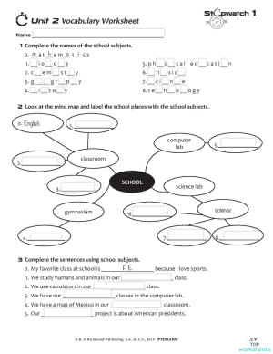 VOCABULARY UNIT 2. Interactive worksheet | TopWorksheets