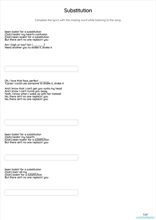 Substitution. Interactive worksheet | TopWorksheets