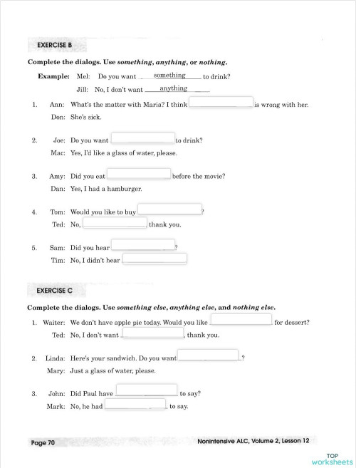 Review something. nothing and anything. Ficha interactiva | TopWorksheets