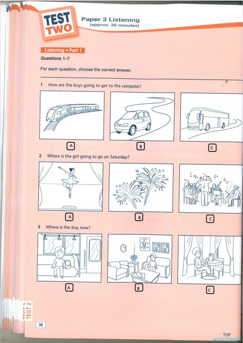 Cambridge B1 Test 2 Listening. Interactive worksheet | TopWorksheets