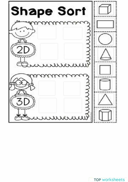 3 D Shapes for kg. Interactive worksheet | TopWorksheets