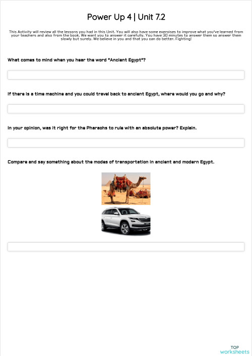 Power Up 4 | Unit 7.2. Interactive worksheet | TopWorksheets