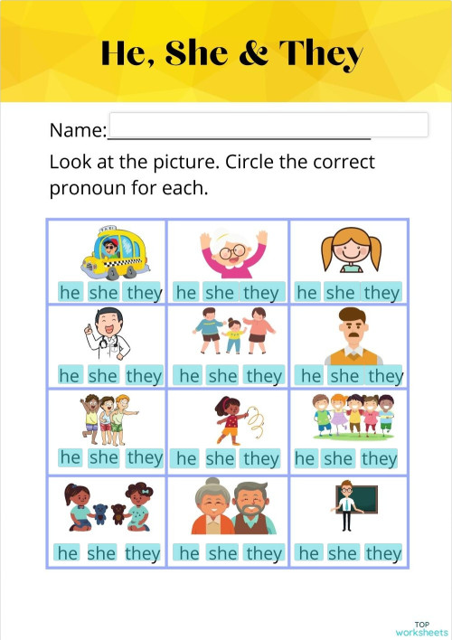 Pronoun: interactive worksheets and online exercises | TopWorksheets