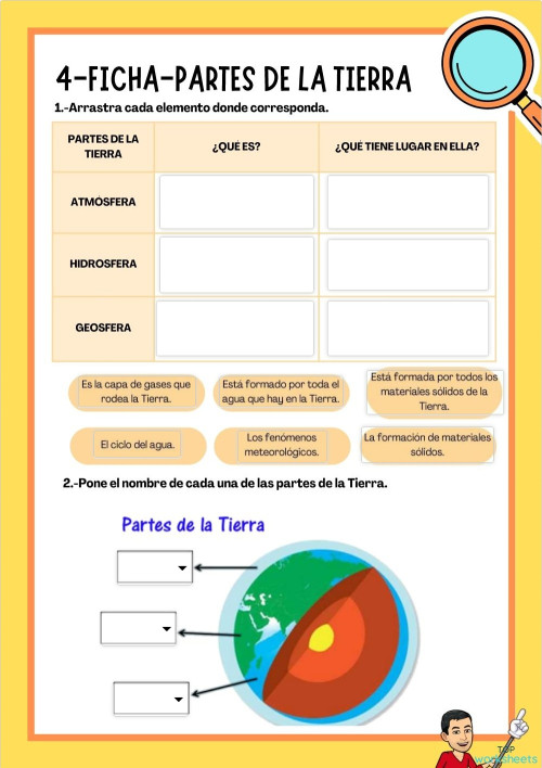 3-FICHA-LA TIERRA. Ficha interactiva | TopWorksheets