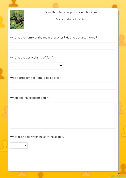Tom Thumb- a graphic novel- Activities. Interactive worksheet ...