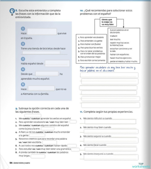 Gramática: fichas interactivas y ejercicios online | TopWorksheets