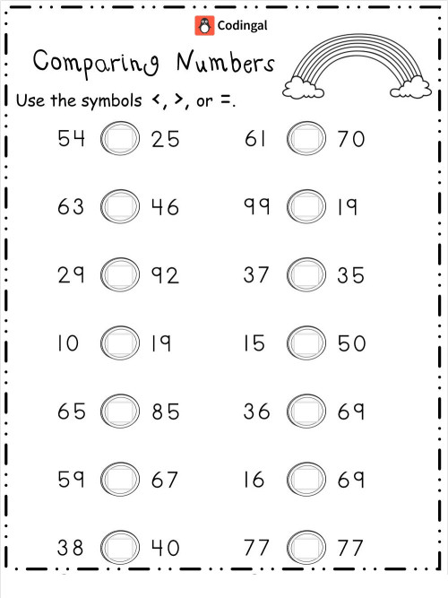 M_G02T01_WC02_Comparing Numbers. Interactive worksheet | TopWorksheets