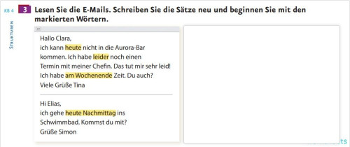 A1.1 - L8 Schreiben Sie die Email neu.. Interaktives Arbeitsblatt ...