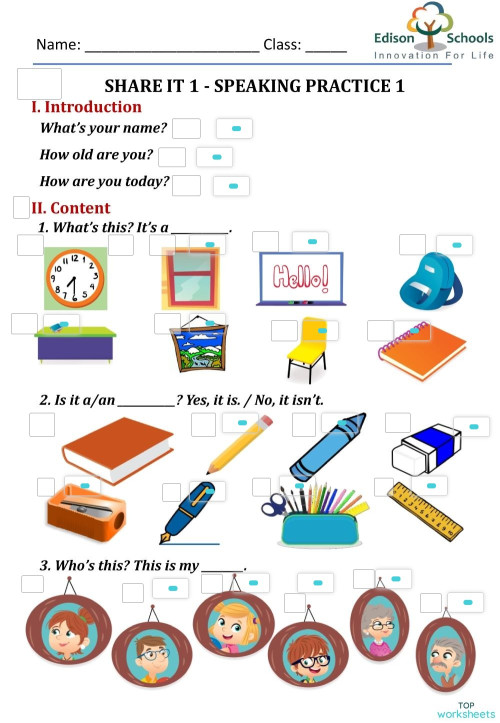 SI1 - SPEAKING PRACTICE 1. Interactive worksheet | TopWorksheets