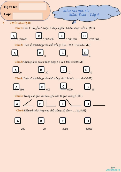 Interactive worksheets and online exercises in vietnamese | TopWorksheets