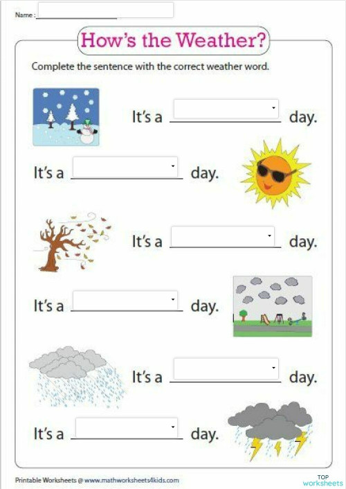Choose the correct answer: The weather. Interactive worksheet ...