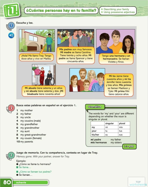 Mi insti 80. Ficha interactiva | TopWorksheets