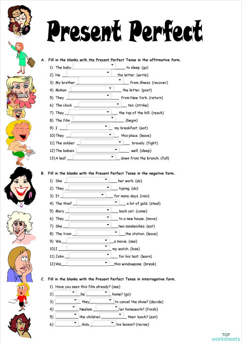 Past Simple vs Present Perfect. Interactive worksheet | TopWorksheets