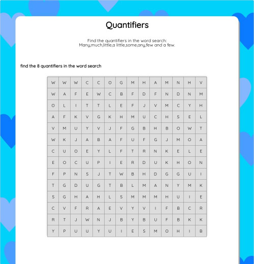 Quantifiers. Interactive worksheet | TopWorksheets