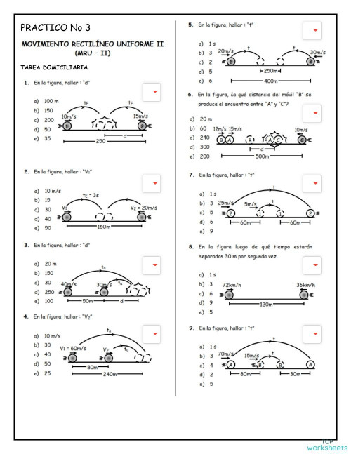 PRACTICO_MRU_3. Ficha interactiva | TopWorksheets