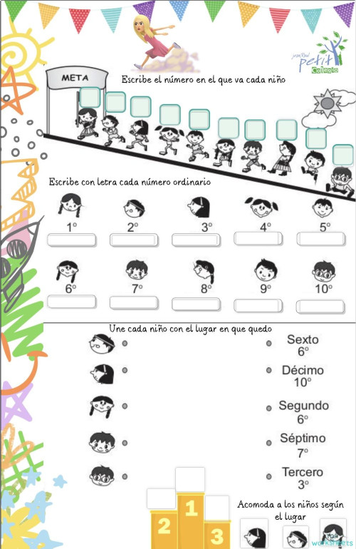 Los ordinales hasta el 29º. Ficha interactiva | TopWorksheets