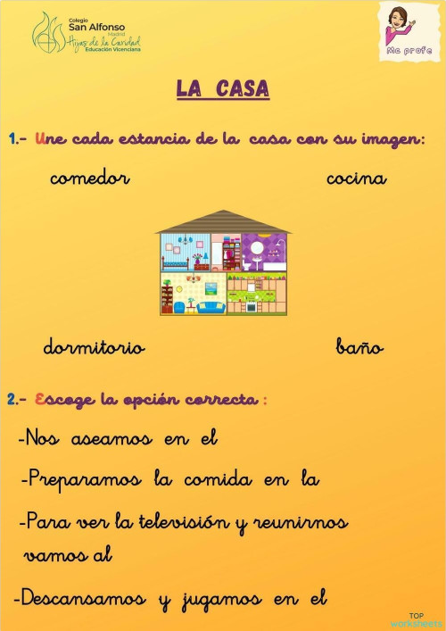 La casa donde vivo. Ficha interactiva | TopWorksheets