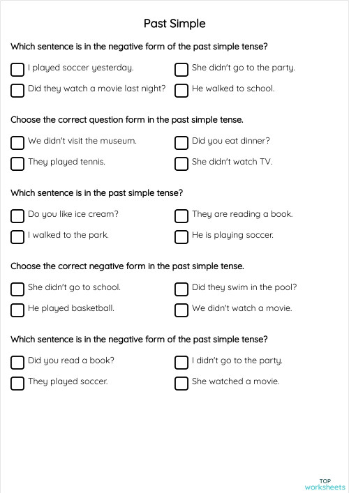 Past Simple. Interactive worksheet | TopWorksheets