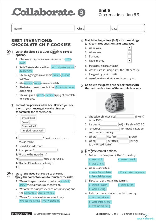 Collaborate 3 - Grammar In Action 6.2. Interactive worksheet ...
