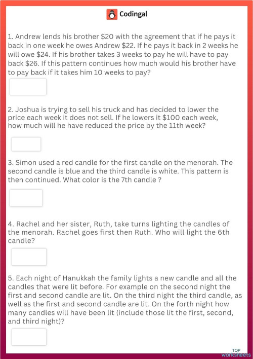 M_G04M19L63_WC01_Solving_Word_Problems_with_Patterns_1. Interactive worksheet | TopWorksheets