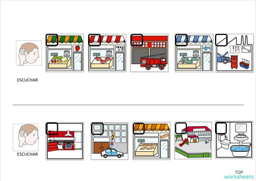 Tiendas/lugares. Ficha interactiva | TopWorksheets