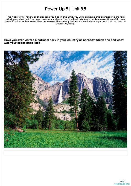 Power Up 5 | Unit 8.5. Interactive worksheet | TopWorksheets