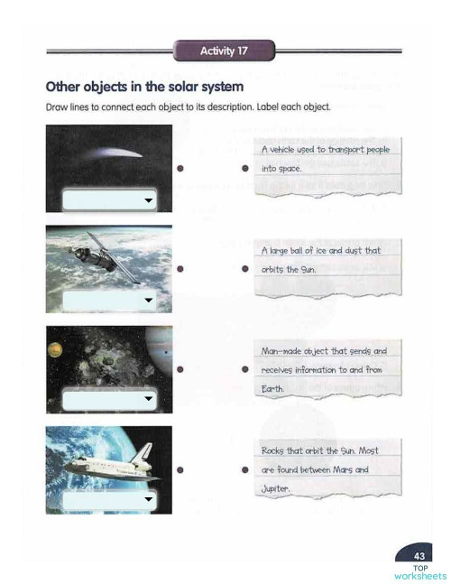 Activity 17: Other Objects in the Solar System. Interactive worksheet ...