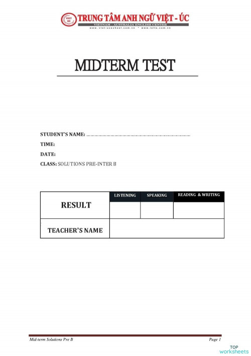 MIDTERM-SO-PRE 2. Interactive worksheet | TopWorksheets