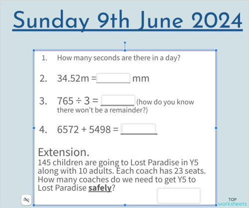 5 A Day 9/06/24. Interactive worksheet | TopWorksheets