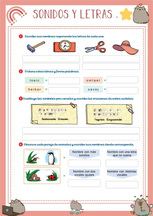 SONIDOS Y LETRAS. Ficha interactiva | TopWorksheets