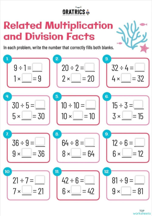 Division GG. Interactive worksheet | TopWorksheets