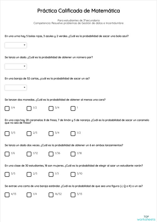 Repaso prueba cuarta unidad. Ficha interactiva | TopWorksheets