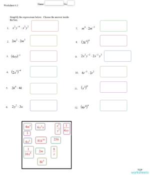 Powers: interactive worksheets and online exercises | TopWorksheets