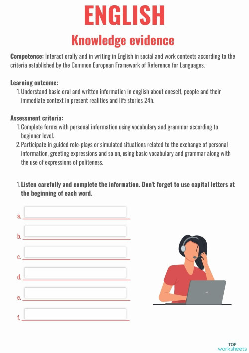 English - Knowledge evidence. Interactive worksheet | TopWorksheets