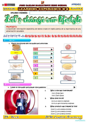 29°-PERUVIAN SUPERFOOD-5°SEC. Interactive worksheet | TopWorksheets