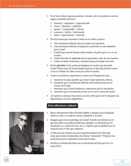 3. El arte 116. Ficha interactiva | TopWorksheets