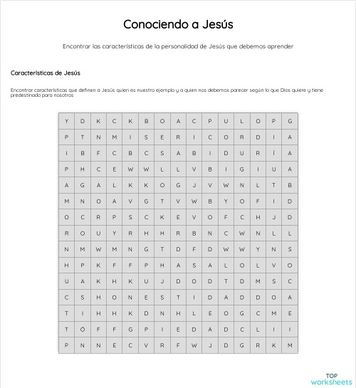 Conociendo a Jesús. Ficha interactiva | TopWorksheets