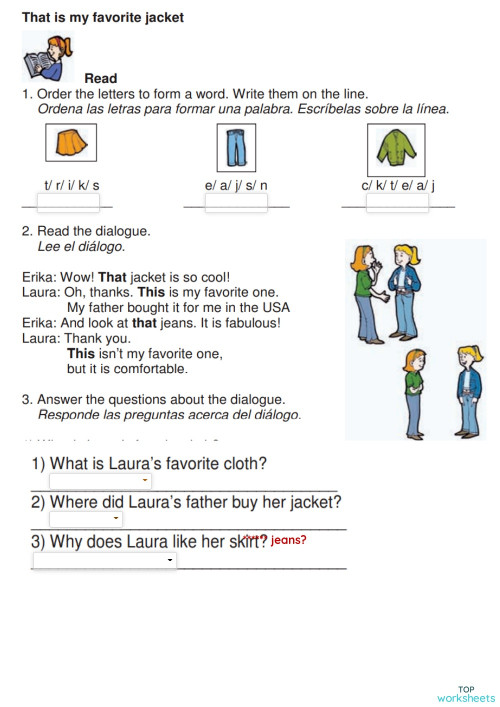 lesson 4: That is my favorite jacket. Ficha interactiva | TopWorksheets