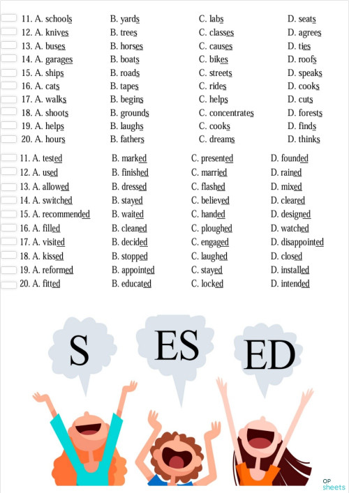 PHÁT ÂM S/ES/ED 08. Interactive worksheet | TopWorksheets