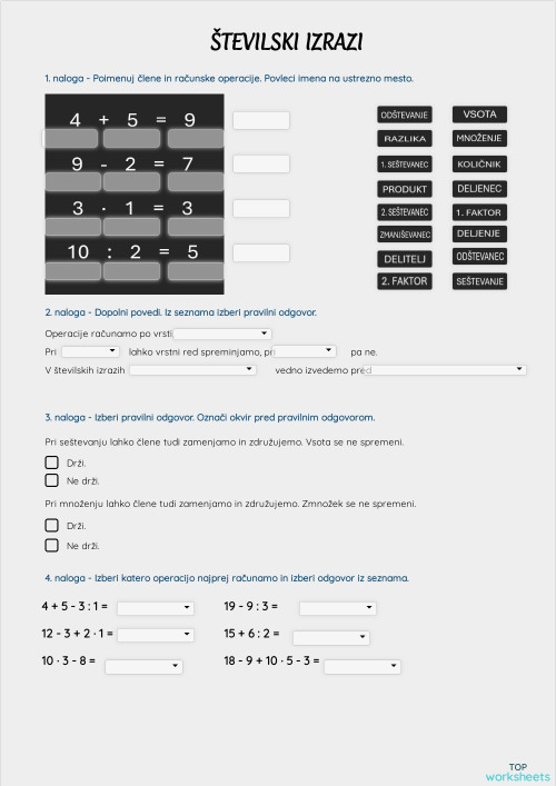 Math 5th grade. Interactive worksheet | TopWorksheets