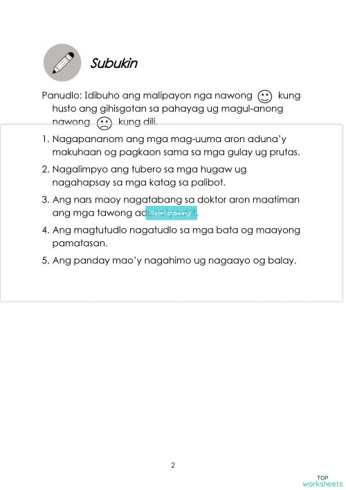 Aral-Pan p.2-8. Interactive worksheet | TopWorksheets