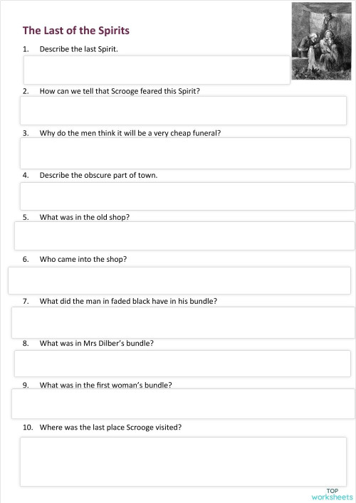 Chapter 7 A Christmas Carol. Interactive worksheet | TopWorksheets