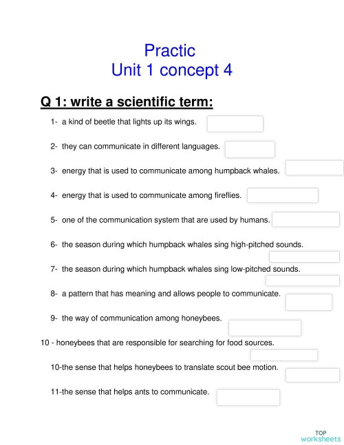 sci g4 t1 u1 concept4 practice. Interactive worksheet | TopWorksheets
